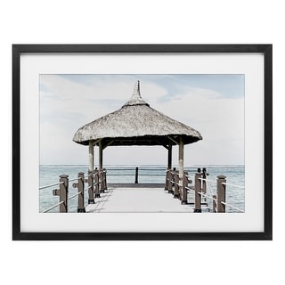 Stupell Jetty At Noon Coast Under Glass Framed Design By Noah Bay - Bed ...
