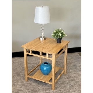 Zen End Table with Shelf in Natural - Bed Bath & Beyond - 41440304