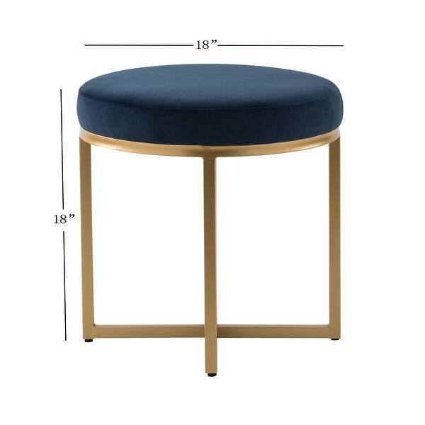 WOVENBYRD 18" Round Metal Base Ottoman - Bed Bath & Beyond - 33835089