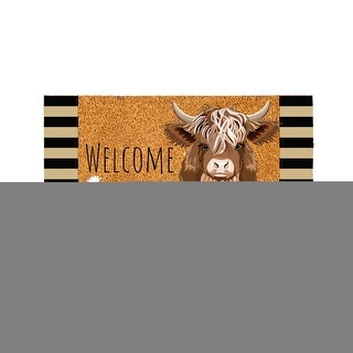Welcome Highland Cow Coir Mat 28"x16" - 28" x 16" - Bed Bath & Beyond ...