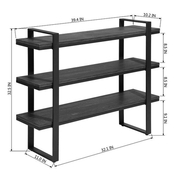 Contemporary Style 3-Layer Metal Shelf-Bookshelf- 3-Tire Storage Shelf ...
