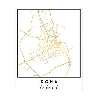 Doha Qatar Doha Street Map Maps Minimal Urban Art Print/Poster - Bed ...