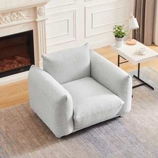 Stylish Single Sofa Accent Chair with Durable Cotton Linen Fabric ...