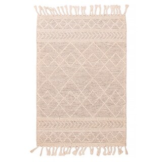 ECARPETGALLERY Braid weave Sienna Cream Wool Rug - 4'1 x 6'0 - Bed Bath ...
