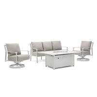 Aspen Cushion 4 Piece Seating Set with 2 Swivel Rocker Lounge Chairs ...