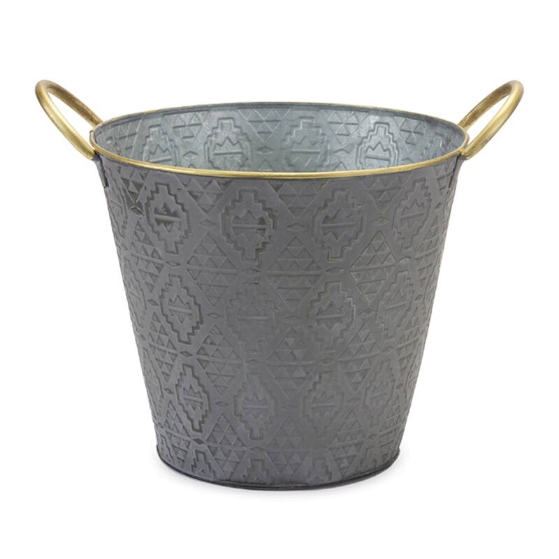 Metal Aztec Pail Planter (Set of 3) - Overstock - 38297510