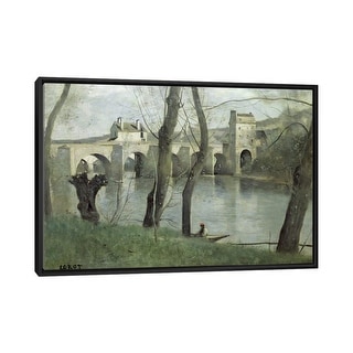 iCanvas "The Bridge at Mantes " by Jean-Baptiste-Camille Corot Framed ...