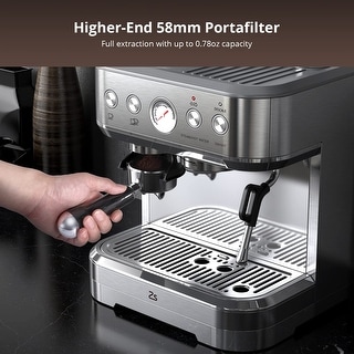 15 Grinding Setting Espresso Coffee Machine PID Temperature Control ...