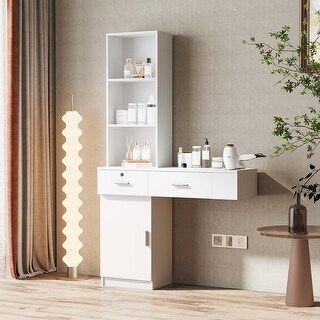 Simple hair desk,multi-layer storage,large storage space - Bed Bath ...