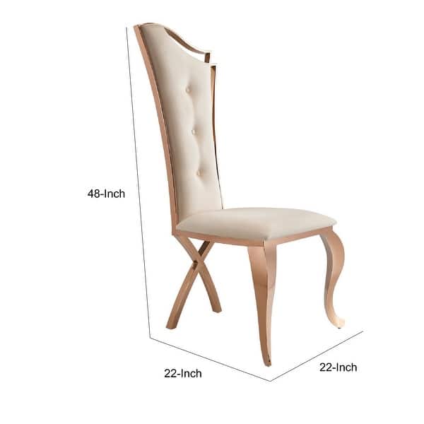 Cid 22 Inch Modern Dining Chair, Tall Back, Velour, Set of 2, Beige ...