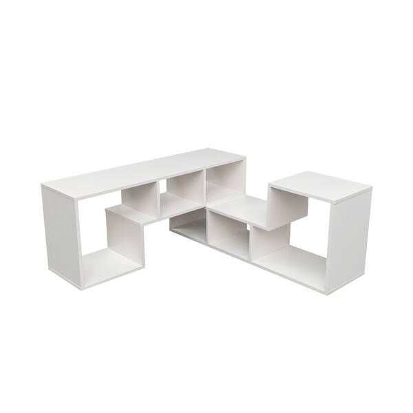 Double L-Shaped TV Stand Display Shelf Bookcase for Home Furniture ...