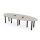 10 Person Oval Conference Table 12'x4' with Power And Data Post Legs ...