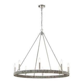 Elk Home Abaca Polished Nickel Metal 8 Light Chandelier - Bed Bath ...