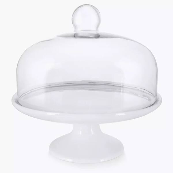 11-Inch Cake Porcelain Platter With Glass Cover - Bed Bath & Beyond ...