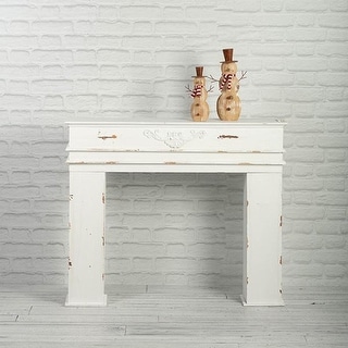 Rustic White Fireplace Front With Mantle - Bed Bath & Beyond - 41542744