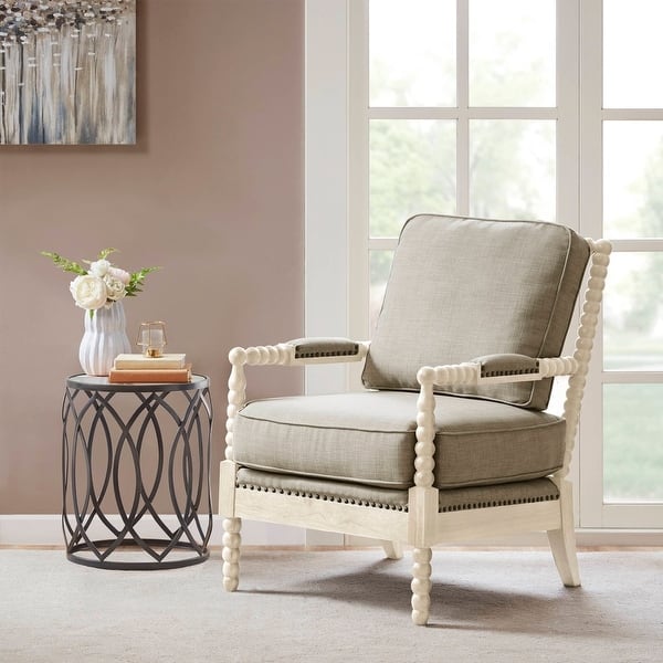 Madison Park Donohue Turned Wood Frame Armchair - Bed Bath & Beyond ...