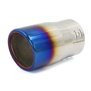 3" Inlet Burn Outlet Car Exhaust Muffler Tail Pipe Trim Tip Sliver Tone ...