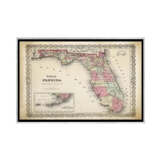 iCanvas "Florida Map, 1863" by PatentPrintStore Framed - Bed Bath ...