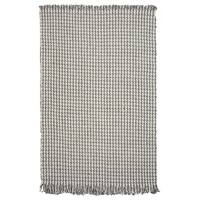 HomeRoots 3'x5' Ivory Grey Hand Woven Houndstooth With Braided Fringe ...