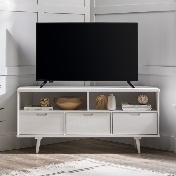 Middlebrook 52 inch Mid Century Solid Wood Corner TV Stand On Sale Bed Bath Beyond 34012982