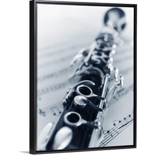 "Clarinet detail with music sheet." Black Float Frame Canvas Art - Bed ...