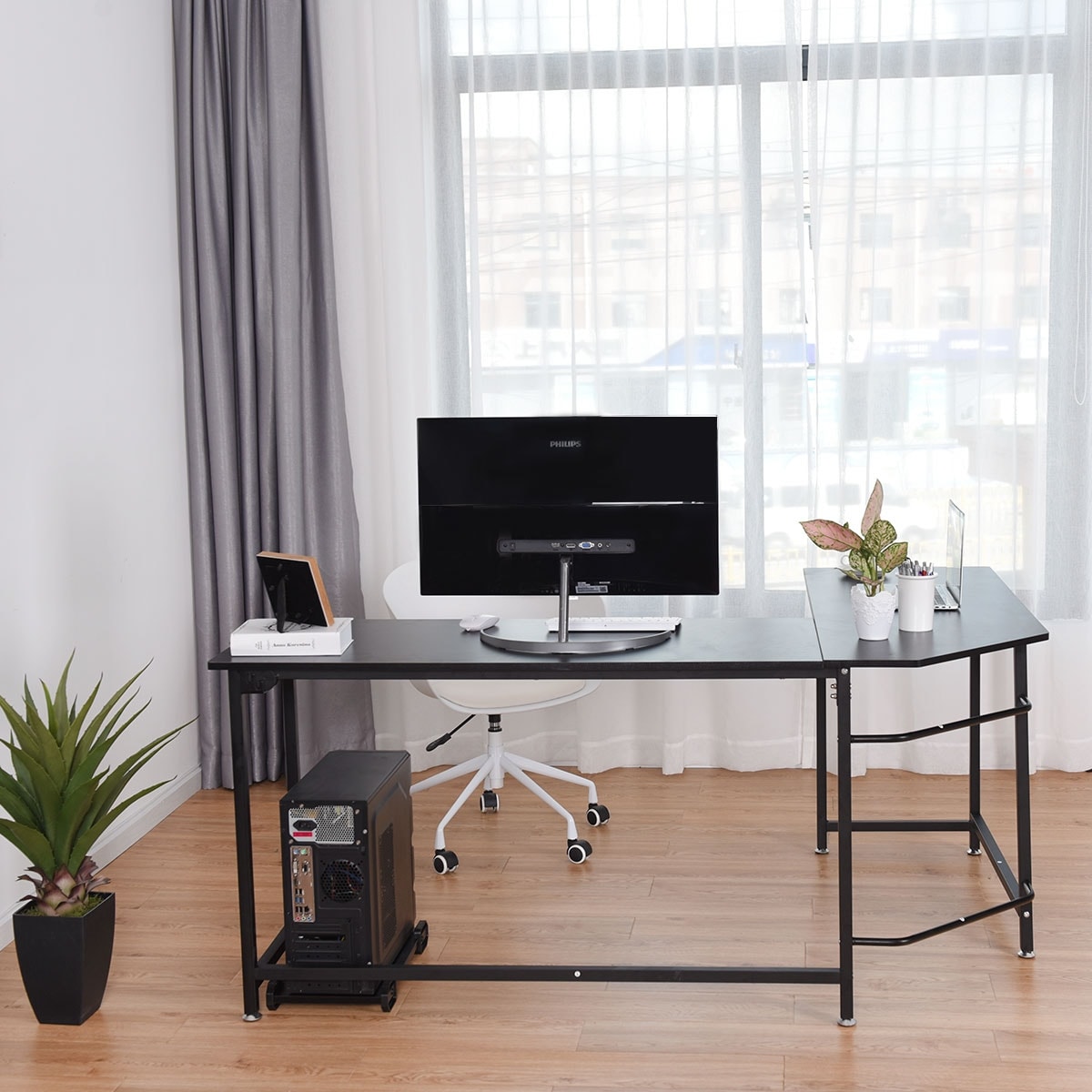 L-Shaped Corner Computer Desk Laptop Writing Table Workstation - Bed ...