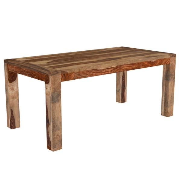 Rustic Modern Solid Wood Rectangular Dining Table in Dark Sheesham ...