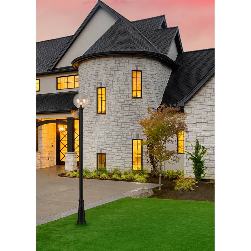 Laurent 1 Light Outdoor Post Mounted Fixture - Black - Bed Bath ...