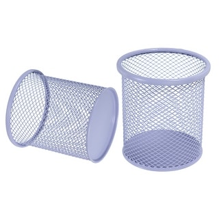 Mesh Pencil Holder, Metal Pen Cup Desk Organizer Makeup Brush Cup ...