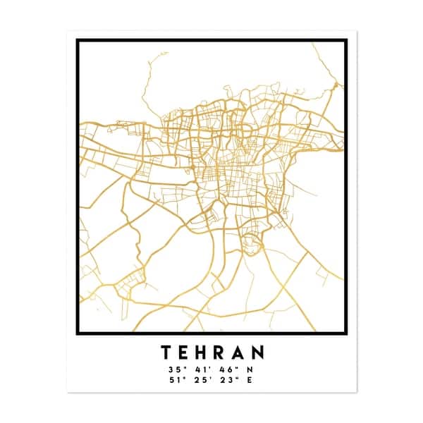 Tehran Iran Tehran Street Map Maps Minimal Urban Art Print/Poster - Bed ...