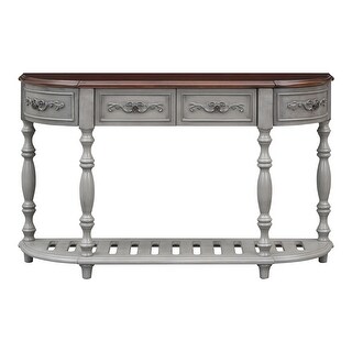 52'' Contemporary Curved Entryway Table with Ample Storage and Open ...