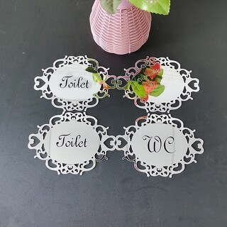 2Pcs Wall Sticker EcoFriendly Fadeless Acrylic Hotel Washroom Door Sign ...