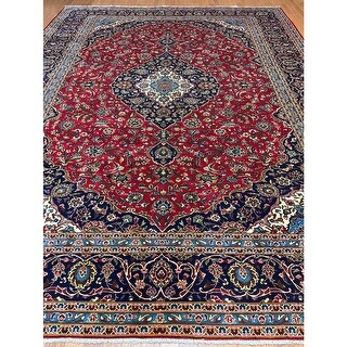 HERAT ORIENTAL Handmade Kashan Wool Rug - 9'9" x 13'3" - Bed Bath ...