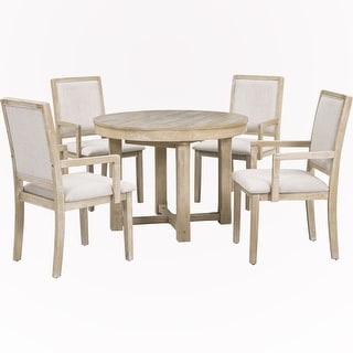 5-Piece Dining Table Set with Table and 4 Upholstered Chairs - Bed Bath ...