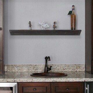 American Art Decor Large Wedge Wood Floating Wall Shelf - Black - 36" L ...