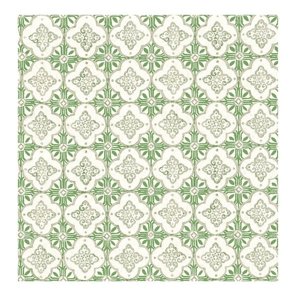 Seville Green Geometric Tile Wallpaper - 20.5 x 396 x 0.025 - Bed Bath ...