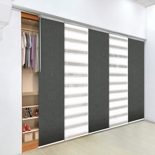 InStyleDesign Satin Gray 6-Panel Single Rail Panel Track Extendable 70 ...