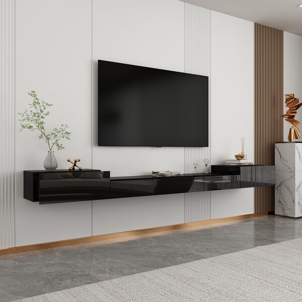 Grey gloss wall mounted tv unit store