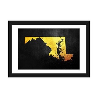 iCanvas "Maryland Gold Map" by Adrian Baldovino - Bed Bath & Beyond ...