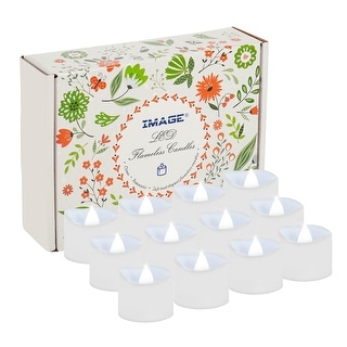 12X LED Tealight Candles Battery Operated Flameless with Decorative ...