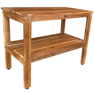 Zen® Acacia 24" Length Shower Bench with Shelf - 18"T x 24"W x 11.8"D ...