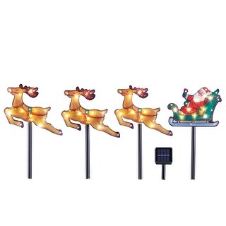 S4 Solar Santa And Reindeer Stakes - 96 x 20.25 x 1 - Bed Bath & Beyond ...