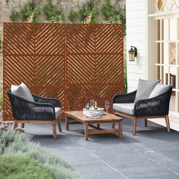 Metal Privacy Screen Free Standing Parallel Lines - On Sale - Bed Bath ...