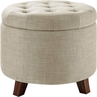 Upholstered Tufted Storage Round Ottomans - Bed Bath & Beyond - 39554142
