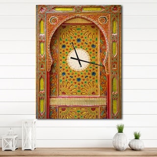 Designart "Boho Style Magic" Bohemian Purple Oversized Large Wall Clock ...