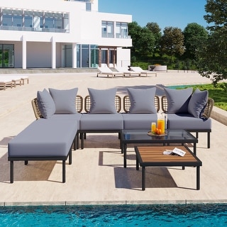8-piece Outdoor Terrace, Pool Side Conversation Sofa Set, Equipped with ...