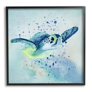 Stupell Sea Turtle Underwater Bubbles Splash Framed Giclee Art by Karen ...