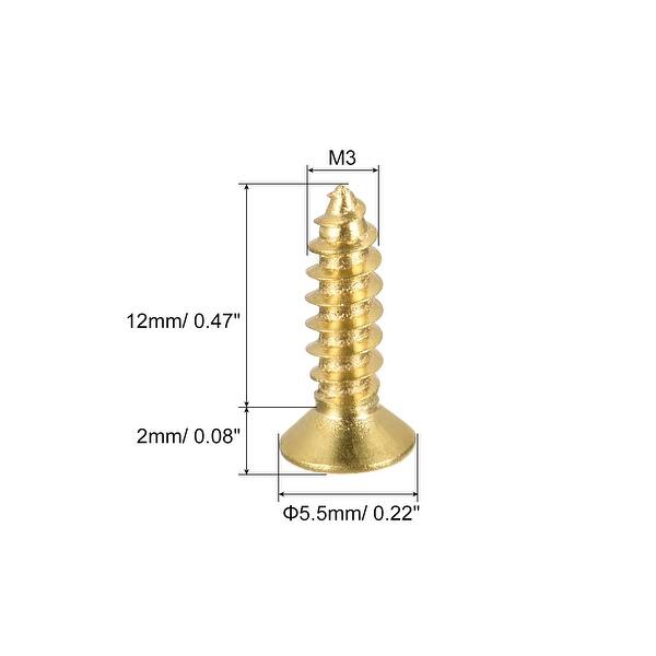 Brass Wood Screw Phillips Flat Head Self Tapping Connectors - Bed Bath ...