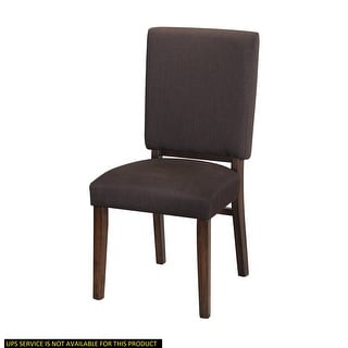 Chocolate Brown Color Fabric Upholstered Side Chairs 2pc Set Walnut ...