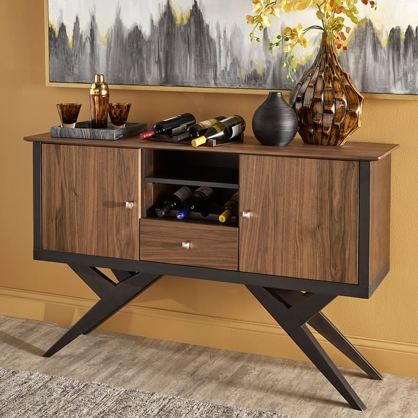 Priya Two-Tone Espresso and Walnut Finish Server by iNSPIRE Q Modern ...